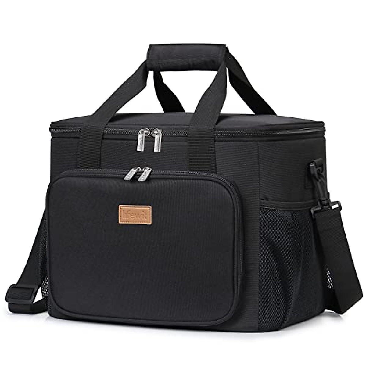 Lifewit Large Lunch Bag Soft Cooler Bag Cooling Tote for Adult Men Women, 15L/24L, Black