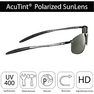 Flying Fisherman San Jose Polarized Sunglasses with AcuTint UV Blocker for Fishing and Outdoor Sports, Gunmetal Frames/Smoke Lenses