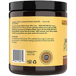 Sunny Isle Coconut Jamaican Black Castor Oil Pure Butter 8oz | Hair and Skin Care