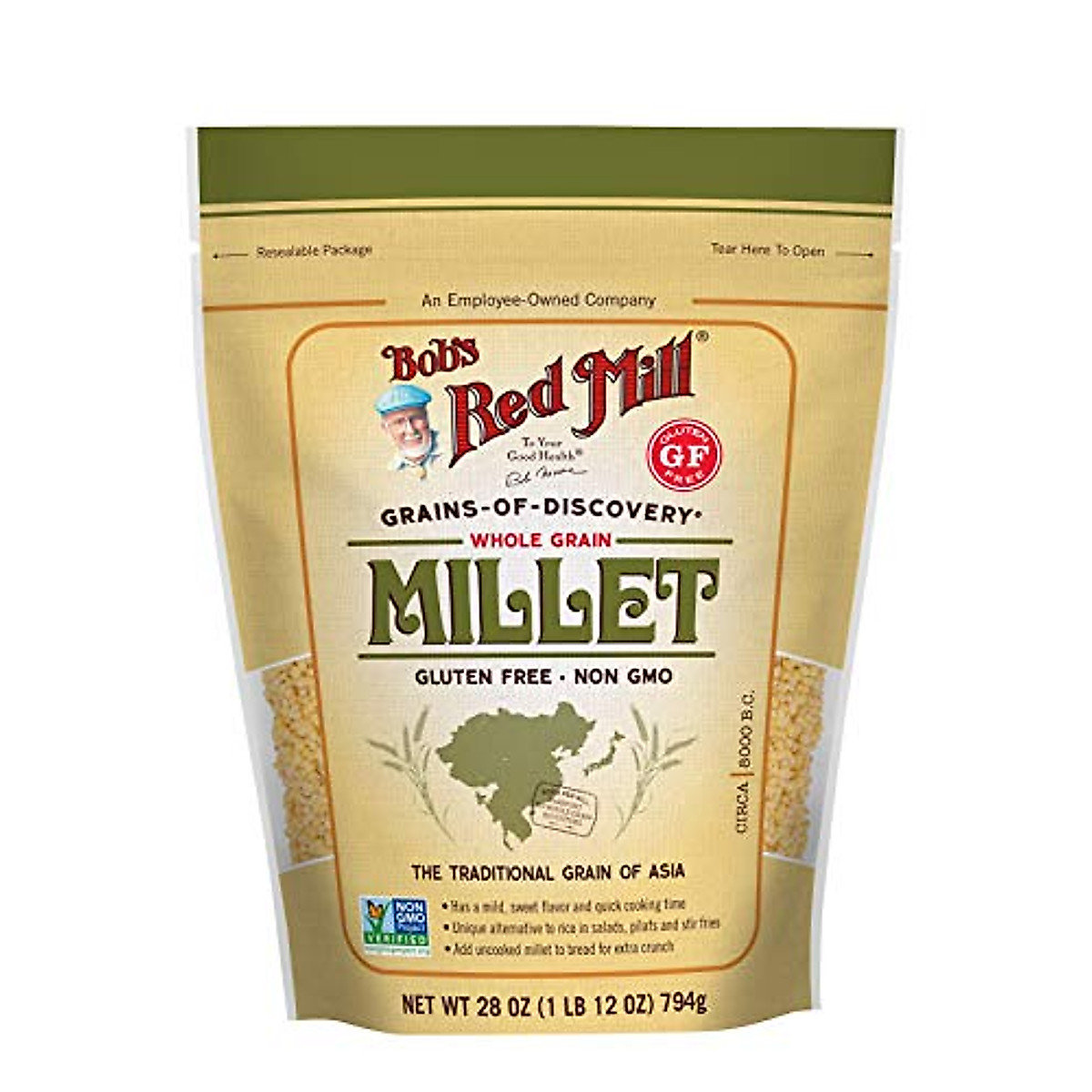 Bob's Red Mill Whole Grain Millet, 28-ounce (Pack of 4)