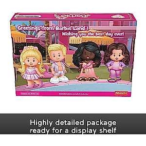 Little People Collector Barbie: The Movie Special Edition Set in Display Gift Package for Adults & Fans, 4 Figures