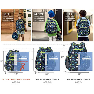 mibasies Toddler Backpack for Boys 2-4: Cute Kids Backpacks Boys - Preschool Kindergarten Backpack - Galaxy Dinosaur