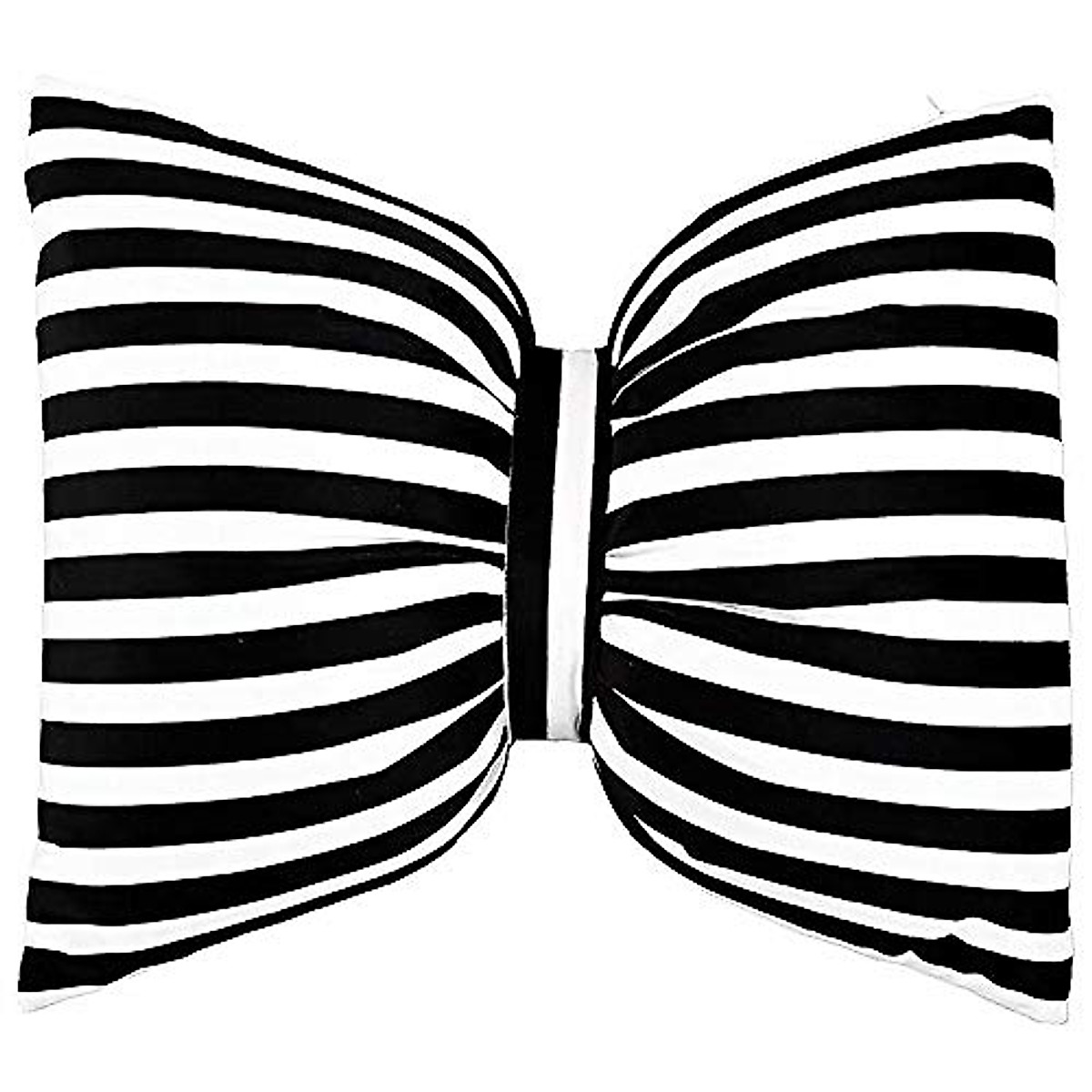 Poowe Black and White Striped Bow Pillow Sofa Decor Cushions,Decorative Reversible Pillow Cushion for Bed Couch Office 17.7 x 13.7 Inch