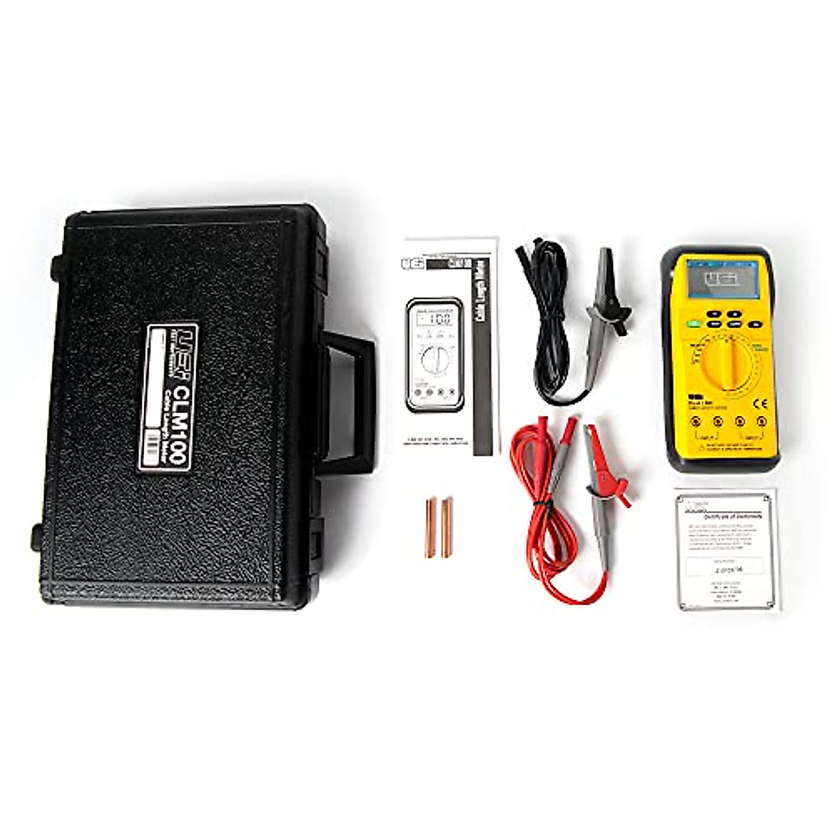 UEI CLM100 Digital Electric Cable Length Meter, Wire Length Meter Measuring Ohm Resistance 65Ω, 30,000 Feet, Copper and Aluminum Wire Between 4/0 to 26 ga