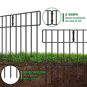 Bepatio Animal Barrier Fence 10"L x 16.7"H 24Pcs Decorative Garden Fence for Dogs Digging Fence Barrier Garden Fencing Metal Flower Bed Fence Small Dog Fences for The Yard Outdoor