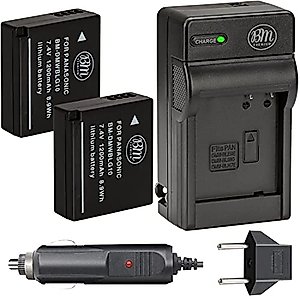 BM 2-Pack of DMW-BLG10 Batteries and Charger for Panasonic Lumix DC-G100, DC-ZS80, DC-GX9, DC-LX100 II, DC-ZS200, DC-ZS70, DMC-GX80, DMC-GX85, DMC-ZS60, DMC-ZS100, DMC-GF6, DMC-GX7K, DMC-LX100K Camera
