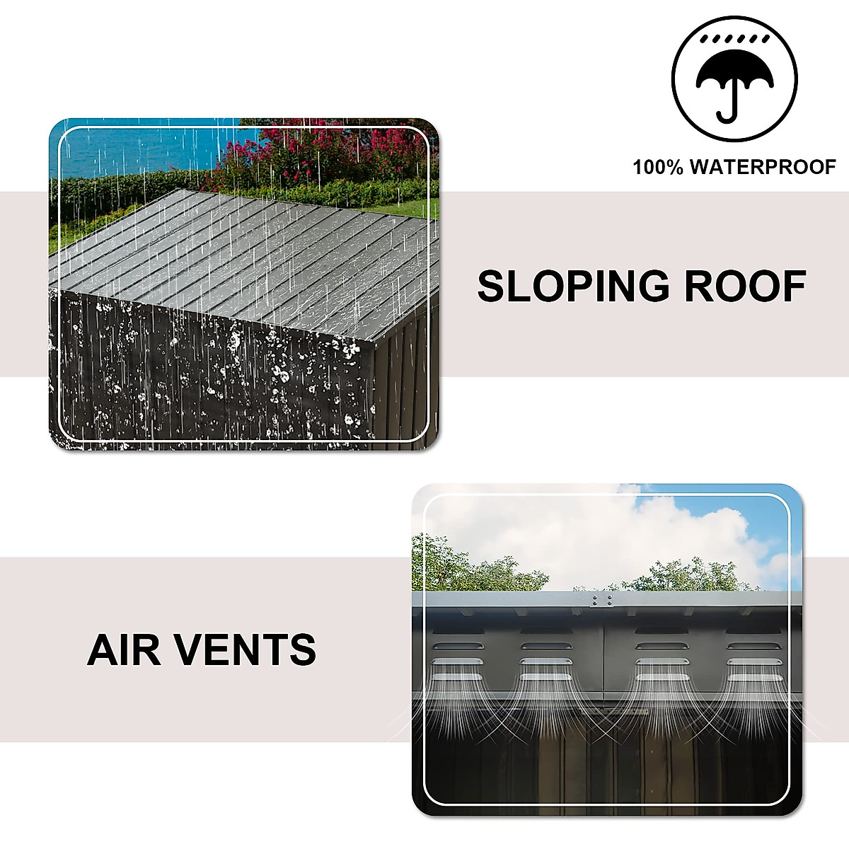 Domi Outdoor Storage Shed 6' x 4', Metal Waterproof Tool Shed Utility Storage House with Double Lockable Doors & Air Vent for Backyard Garden Lawn Patio