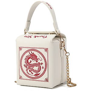lola mae Chinese Takeout Box Crossbody Bag for Women Novelty to go Case Messenger Shoulder Purse Fun Naughty Handbag (N3329)