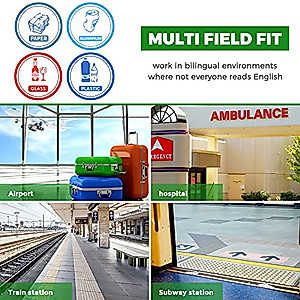 Recycling and Trash Can Sorting Sticker 3.5 x 3.5 inch Adhesive Recycle garbage Decal Waterproof Re Adjustable Recycle Sticker Waste Sorting Recycling Sticker Sign for Trash Can (12 Pieces)