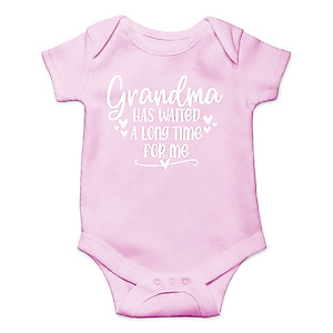 CBTwear Grandma Has Waited a Long Time Baby Bodysuit Funny Infant Outfit Adorable Romper Clothing (Newborn, Pink)