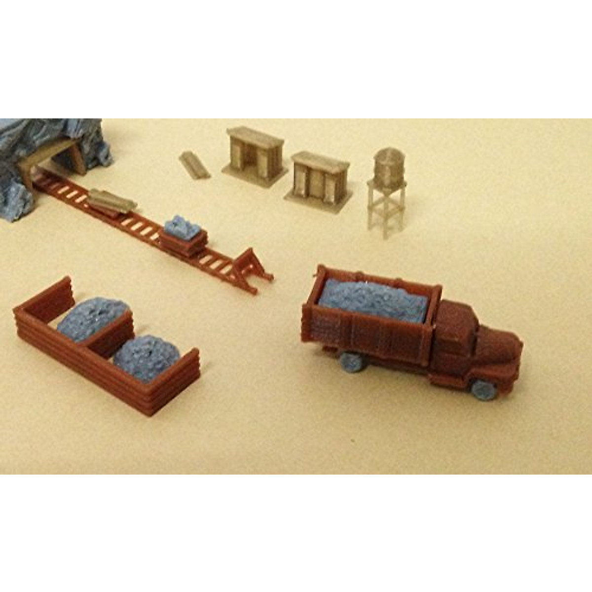 Outland Models Train Railway Ore Mining Accessories: Cart Truck Shanty. N Scale