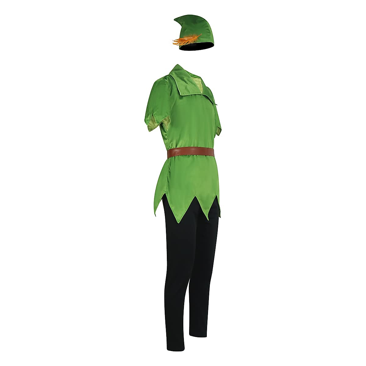 LILLIWEEN Peter Pan Costume Elf Outfit Halloween Cosplay Suit for Men Women 2XL