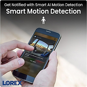 Lorex 2K 8 Channel Wire-Free Security Camera System with 6 Battery-Operated Active Deterrence and Person Detection Indoor/Outdoor Cameras (1TB)