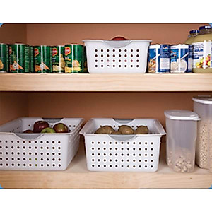 Sterilite Medium Ultra Basket Plastic Storage Bin Organizer - White