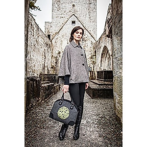 Irish Tote Handbag for Women Celtic Knot Wool & Leather Purse Made in Ireland