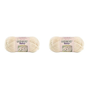 Bernat 16303535008 Baby Solid Yarn -Gauge - 1.7 oz - Antique White - Machine Wash & Dry for Crochet, Knitting & Crafting (Pack of 2)