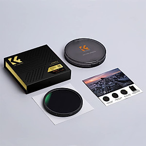 K&F Concept 77mm Variable ND Lens Filter ND32-ND512 (5-9 Stops) Adjustable Neutral Density Lens Filter with 28 Multi-Layer Coatings for Camera Lens (Nano-X Series)