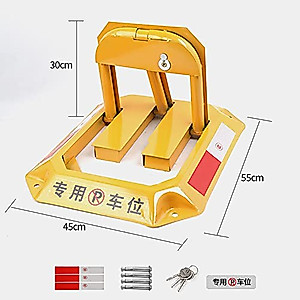 Folding Parking Barrier,Parking Space Lock Manual Parking Blocker,Thickened Safety Anti Parking Blocker,for Private Parking Spaces in Parking Garages