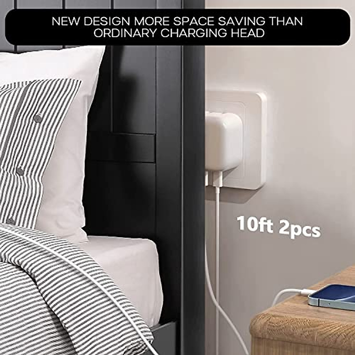 iPhone Charger Fast Charging, 40W Dual USB C Wall Charger [MFi Certified] 2Pack Super Quick Double Port Apple Charger with 10FT Long Lightning Cable for iPhone 14/14 Pro/14 Pro Max/14 Plus/13/12/11/X