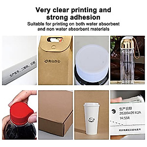 Fafeicy AT02 42ML Handheld Inkjet Printer Cartridge, Quick Dry 25.4mm Black Coding Cartridge, for Printing on Absorbent and Non Absorbent Materials