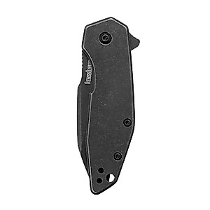 Kershaw Gravel Pocket Knife EDC, 2.5" 8Cr13MoV Steel Reverse Tanto Blade, Serrated Blade, Black