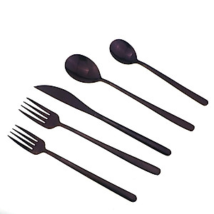 JASHII Mirror Polished Purple 20-Piece SUS304 Stainless Steel Flatware Set,Silverware Set Dinner Knife Fork Spoon Dessert Fork Salad Spoon Service for 4
