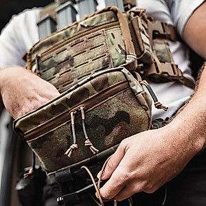 ACETAC Tactical Chest Rig with 5.56/7.62 Magazine Pouch Holder, Pistol / Wing Pouch, Molle Dangler Pouch, Adjustable H Harness (Multicam)