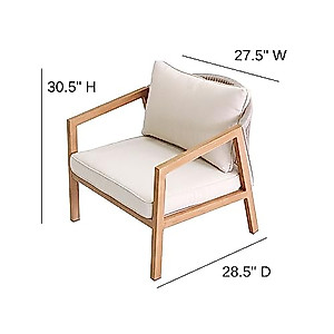 Quality Outdoor Living 65-YZ04OH Oak Hill 4-Piece Outdoor Deep Seating Conversation Set, Medium, Faux Wood + Rope