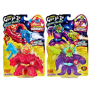 Heroes of Goo Jit Zu Galaxy Hero 2 Pack. Blazagon and Orbitox with All New Water Blasters.