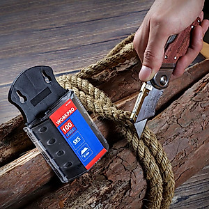 WORKPRO Utility Knife Blades SK5 Steel 100-Pack with Dispenser and Folding Utility Knife with Axis Lock