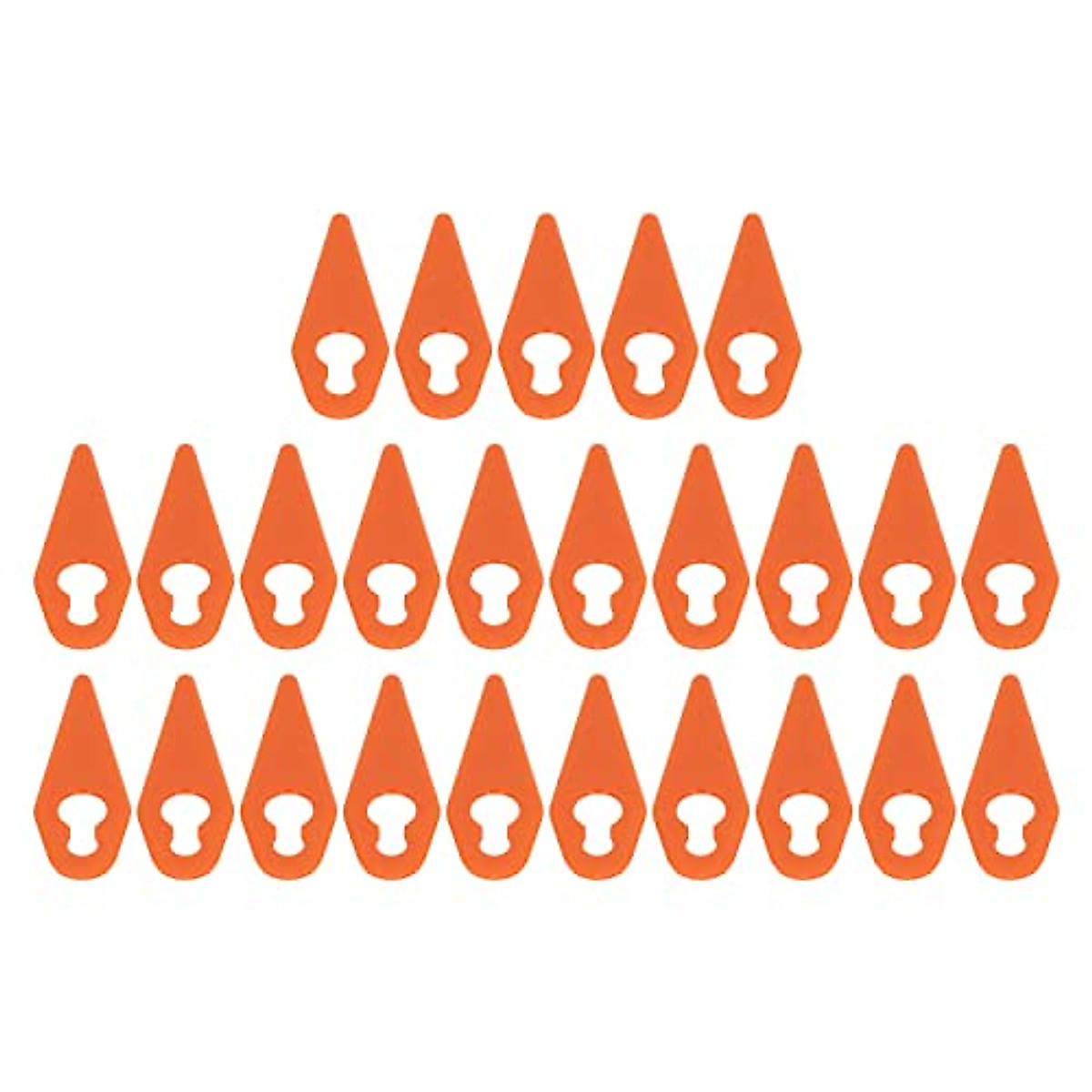 AMONIDA Plastic Trimming Blade, Wear Resistant 25PCS Compact Size Lightweight Lawn Mower Replacement Blades High Reliability Good Stability for Garden Devices (Orange)