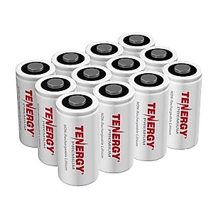 Tenergy Premium 12 Pack NonRechargeable CR123A 3V Lithium Battery, 1600mAh for Arlo Cameras, Photo Lithium Batteries, Security Cameras, Smart Sensors, and More