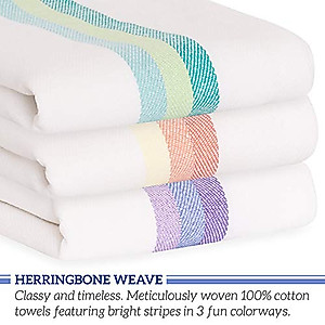 GREEN LIFESTYLE Kitchen Dish Towels Set of 12-Tea Towels 100% Cotton. Large Dish Cloths 28"x20" Soft and Absorbent Great for Home or Restaurant