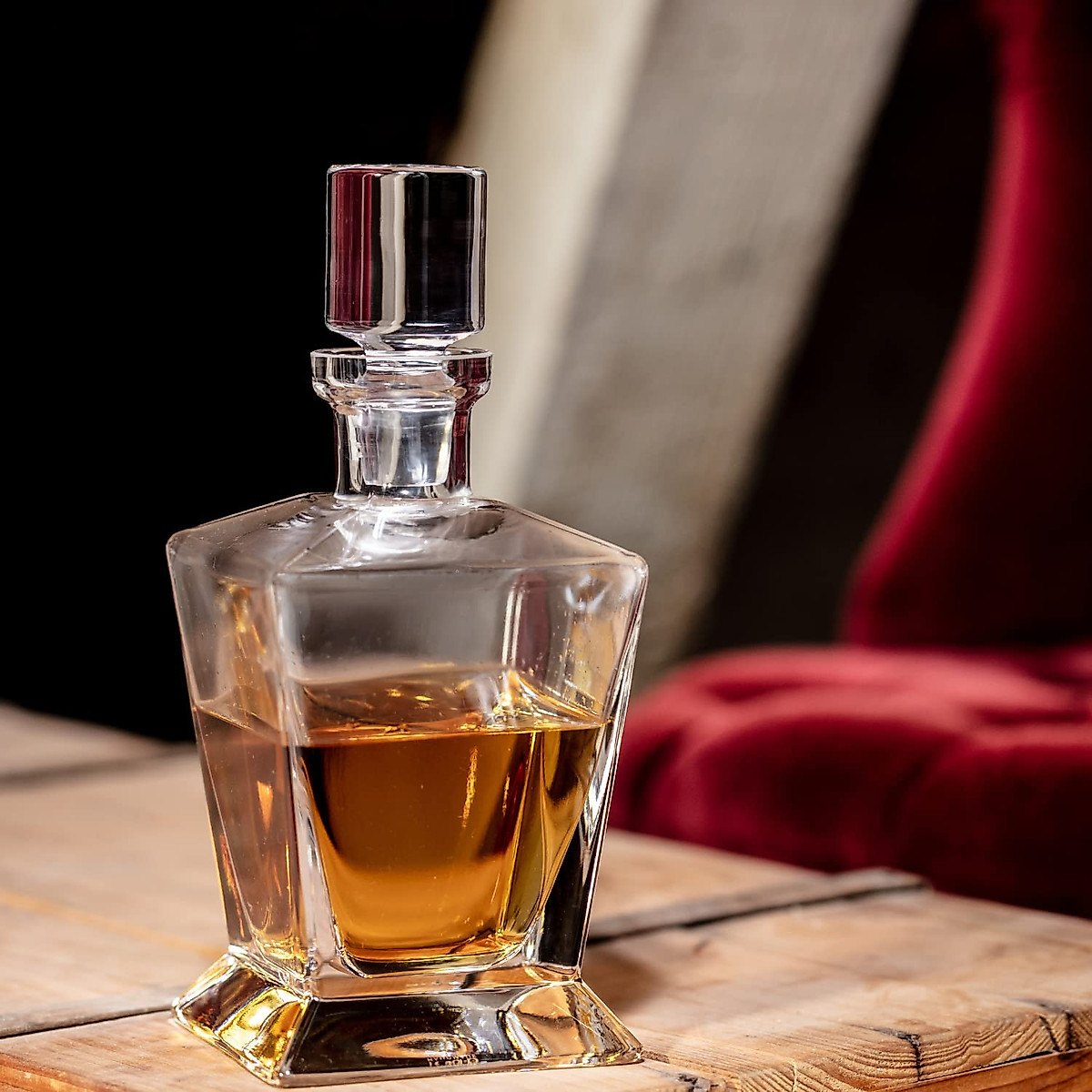 Krosno Whiskey Decanter Carafe with Stopper | 25.4 oz | Caro Collection | Home Restaurants Parties | Gift Idea Wedding Bar Mitzvah | Made in Europe