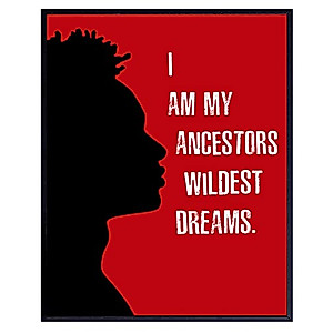 Motivational Black Wall Decor - African American Art - Inspirational Quotes Wall Art for Boys Bedroom, Teens Room, Living Room, Office - Gift for Men, Afro Americans - 8x10 Black Power Poster