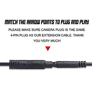 YiePhiot Extension Cord Dash Cam Backup Camera Rear View Mirror Camera Recorder Cable (4-pin 6.5ft / 2m)
