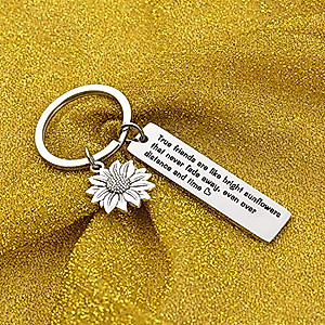 7RVZM Friendship Jewelry Inspirational Jewelry Sunflower Jewelry Moving Away Gift Going Away Gift college Going away Gift Long Distance Friendship Keychain besties Jewelry Sunflower Keychain