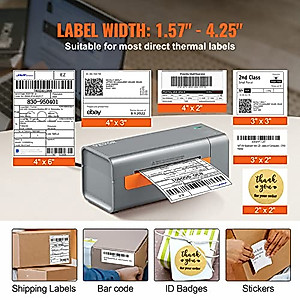 VEVOR Thermal Label Printer, 4x6 Label Printer, Shipping Label Printer with Automatic Label Recognition, Support Windows/MacOS/Linux/Chromebook, Compatible with USPS, Amazon, Ebay, Etsy, UPS etc