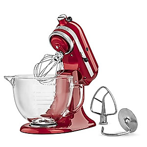 KitchenAid KSM155GBCA 5-Qt. Artisan Design Series with Glass Bowl - Candy Apple Red