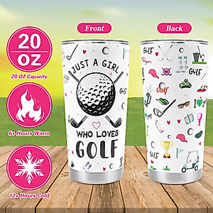 Keluna Golf Gifts for Women Golfers - 4Pcs Womens Golfing Accessories Gifts Set, 20oz Golf Tumbler Funny Golfer Socks Keychain Makeup Bag for Lady Girls Golfing Party Favors Birthday