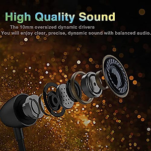 IKXO Neckband Bluetooth Headphones Noise Cancelling Headset with Mic Wireless Earbuds 5.0 CVC 8.0 Waterproof Sport Earphones for Running Driving Working Compatible