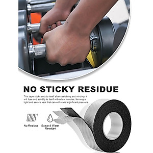 EVOULTES Self Fusing Silicone Tape, 15Ft Silicone Grip Tape for Handle Sealing Rubber Tape, No Adhesive Handle Grip Tape for Pull Up Bar, Barbell, Gym Equipment & Tools