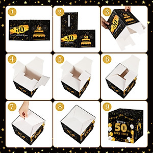 50th Birthday Party Message Card Box Cheers to 50 Years Advice and Wishes Card Box for Adults 50th Birthday Decorations Greeting Card Party Supplies 50th Anniversary Decor Tables Sign Decor