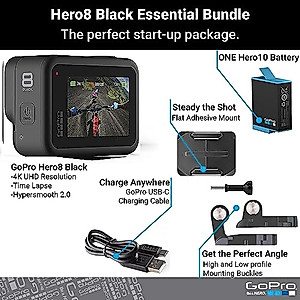 GoPro HERO8 Black - E-Commerce Packaging - Waterproof Digital Action Camera with Touch Screen 4K HD Video 12MP Photos Live Streaming Stabilization