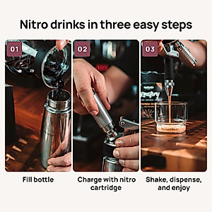 Hatfields London, NitroPress Nitro Cold Brew Maker and Dispenser | Nitro Cold Brew Coffee Maker Gift Set with 40 Nitro Chargers, for At-Home Nitro Coffee