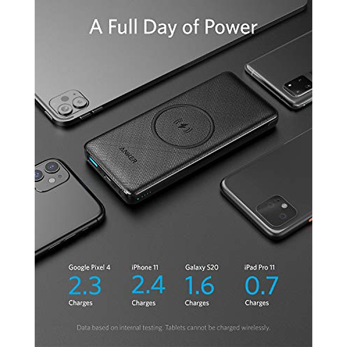 Anker PowerCore III 10K Wireless Portable Charger with Qi-Certified 10W Wireless Charging and 18W USB-C Quick Charge for iPhone 13, 12, Mini, Pro, iPad, AirPods, and More