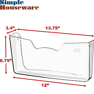 Simple Houseware Clear Single Pocket Wall Mount File Holder