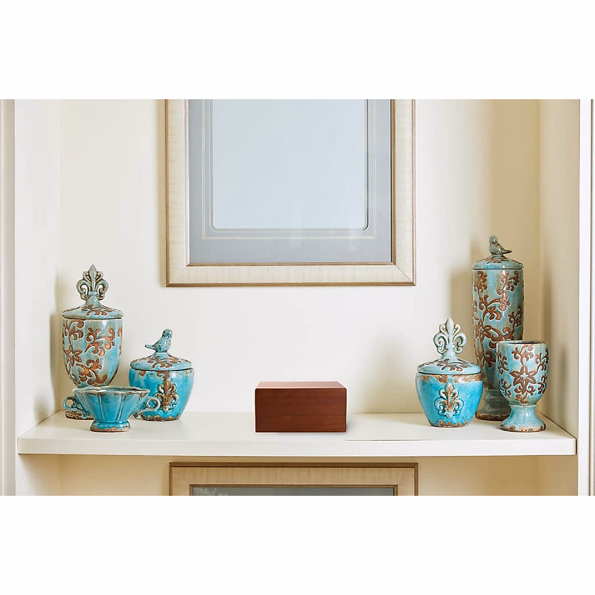 PCS Cremation Urns for Ashes, Pet Memorial Funeral Urns Box,Wooden Decorative Urn for Dog Cat,Cremation Keepsake Burial Ash Box - S (6 x 4 x 2.75'')