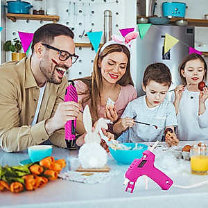 ThinkLearn Heat Gun - Mini Heat Gun for Crafting with 300W, Dual Temp Heat Gun 482°F-662°F, Fast Heat Hot Air Gun&Glue Gun Set with Nozzle, for DIY Craft Embossing Candle Making Shrink Wrapping (Pink)