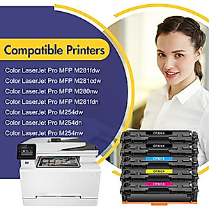 INFITONER 202A Toner Cartridge 5 Pack Compatible Replacement for HP 202A CF500A 202X CF500X Color Pro MFP M281fdw M281cdw M254dw M254nw M281fdn M254 M281 Printer Ink (Black Cyan Magenta Yellow)